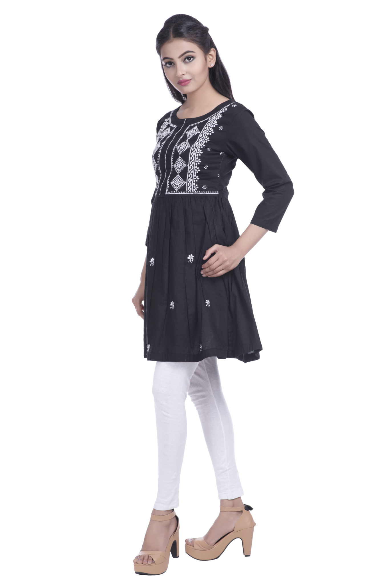 Tunic with Lucknowi chikan embroidery | Ethnic and Beyond